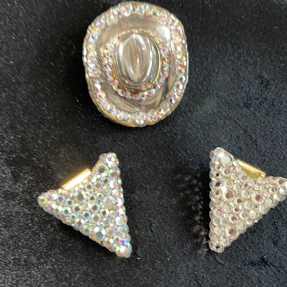 Jewelry | Vintage Cowboy Hatpin With Triangle Shirt Collar Lapel Pins ...